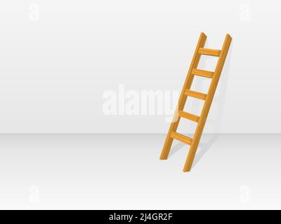 Ladder in white room. Vector illustration Stock Photo - Alamy