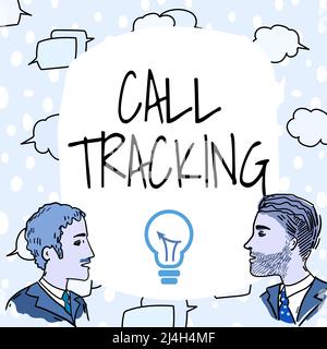 Text caption presenting Call Tracking. Internet Concept Organic search ...