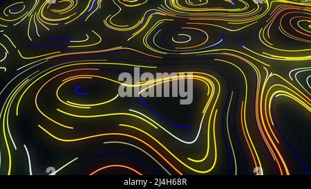 Animation of slow moving neon lines in pattern. Motion. Colorful neon ...