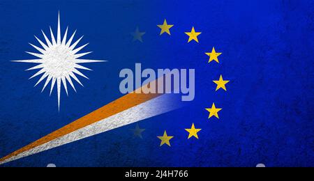 Flag of the European Union with the Republic of the Marshall Islands ...
