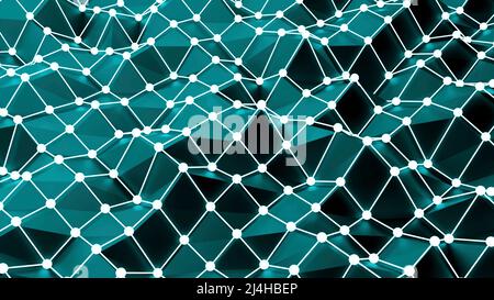 Mesh surface with wavy surface vibrations. Design. 3D surface with ...