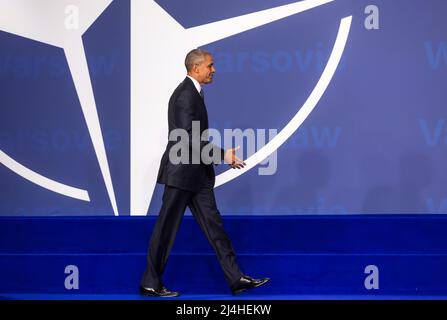 President Barack Obama at the NATO summit in Warsaw Stock Photo - Alamy