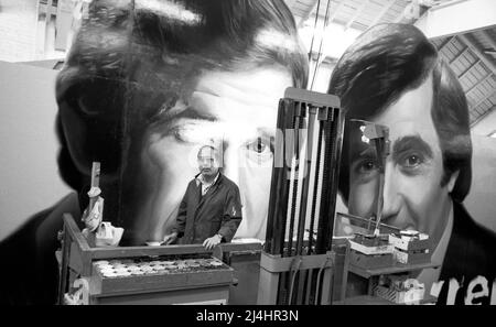 Billboard painter Mario Rueda at work in the Foster and Kleiser studios ...