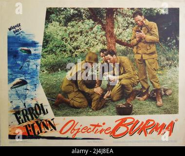 OBJECTIVE, BURMA ! 1945 Warner Bros film with Errol Flynn at right as ...