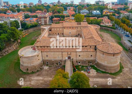 Aerial view of castle of Costance of the Sforzas in Pesaro, Italy Stock ...