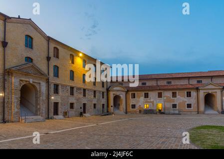 Sunset view of Mole Vanvitelliana fortress in Ancona, Italy Stock Photo ...