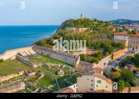 Roman amphitheatre and Parco del Cardeto in Italian town Ancona Stock ...
