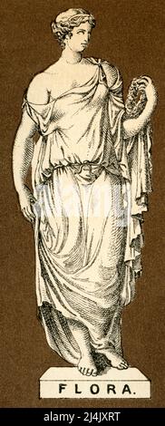 Flora, Roman goddess of flowers and the season of spring. With a ...