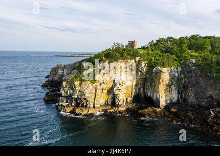 Elements of Fort Levett on Cushing Island, Portland, ME, USA Stock ...