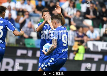 Andrea Pinamonti celebrates after scoring goal 1-1 during the Italian ...