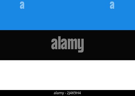 Flag of Estonia, blue black white flag of the Estonian Republic Stock ...