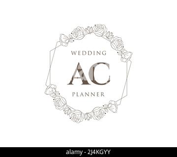 AC Initials letter Wedding monogram logos collection, hand drawn modern ...