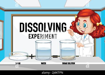 Dissolving science experiment with sand and water illustration Stock ...