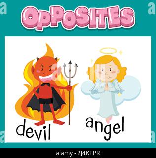 Opposite words with devil and angel illustration Stock Vector Image ...