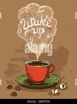ceramic coffee cup top cartoon vector illustration Stock Vector Image ...