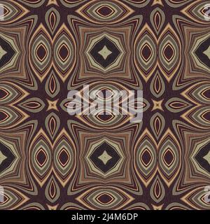 Earthy colours retro sixties geometric seamless border pattern in ...