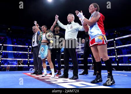 Alycia Baumgardner (left) celebrates victory against Edith Soledad ...