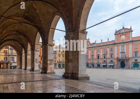 Piacenza, medieval town, Italy. Piazza Duomo in the city center with ...