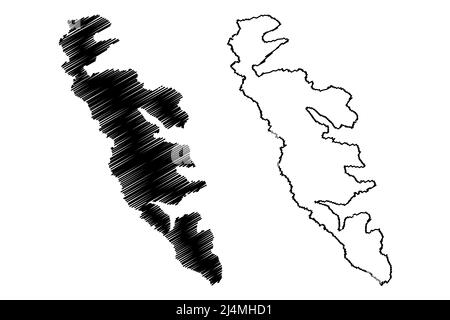 Suduroy island (Kingdom of Denmark, Faroe Islands) map vector ...