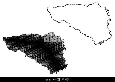 Tenedos island (Republic of Turkey) map vector illustration, scribble ...