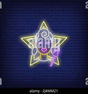 Singer neon sign Stock Vector Image & Art - Alamy