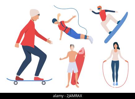 woman jumping rope outdoor activity Stock Vector Image & Art - Alamy