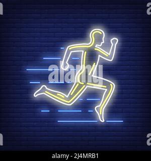 Running man neon sign Stock Vector Image & Art - Alamy