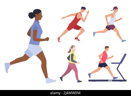 Woman runner female sprinter group vector background concept for poster ...