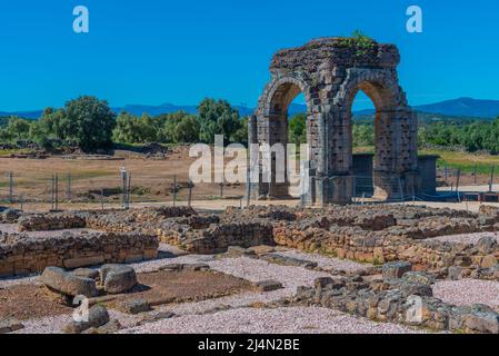 Ruins of roman town Caparra in Spain Stock Photo - Alamy