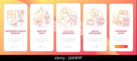 Side effects of veganism onboarding mobile app screen Stock Vector ...