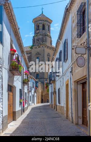 Medieval and typical street of Baeza, Jaen, Andalusia, Spain with stone ...