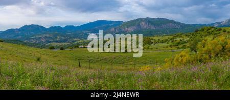 Landscape of Andalusia with Ubrique town, Spain Stock Photo - Alamy