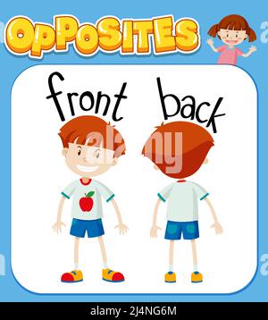 Opposite words for front and back illustration Stock Vector Image & Art ...