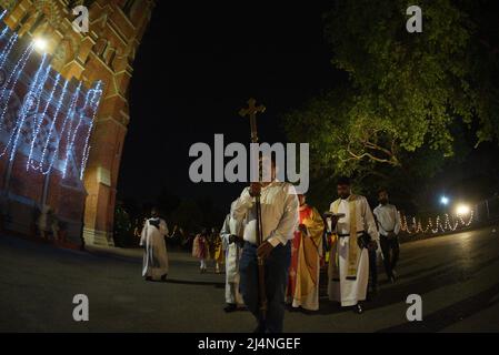 Lahore, Pakistan. 16th Apr, 2022. Pakistani large number of catholic ...
