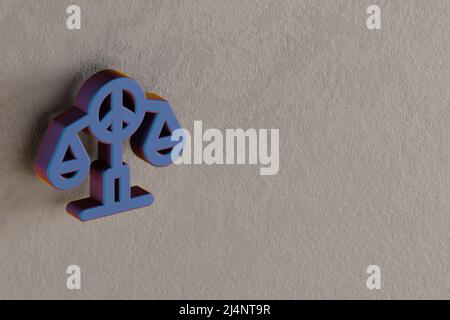 Beautiful abstract illustrations Peace Law symbol icon on a dark blue ...