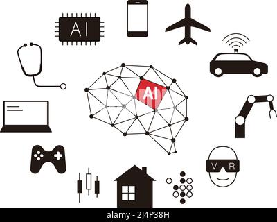 Digital vector artificial intelligence self learning icon set infographics Stock Vector Image ...