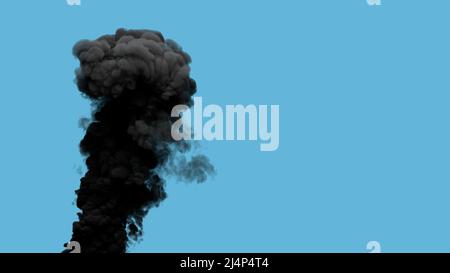 black rich carbon smoke emission from coal power plant, isolated ...