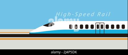 High speed bullet train coming out, modern flat design, vector ...