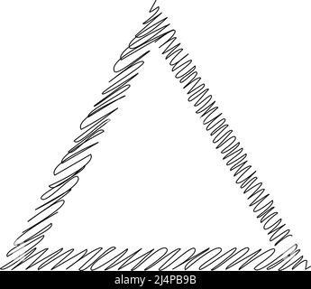 Triangle freehand drawing, handdrawn scribble, doodle, sketch shape ...