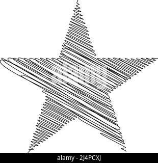 Star freehand drawing, handdrawn scribble, doodle, sketch shape. Stock ...