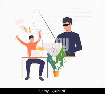 Phishing scam poster template. Scammer hacking into corporate email ...