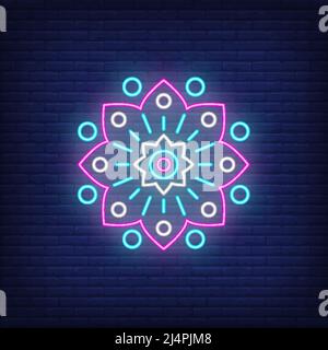 Abstract circular floral emblem neon sign Stock Vector Image & Art - Alamy