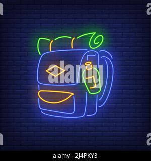 Travelling backpack neon sign Stock Vector Image & Art - Alamy