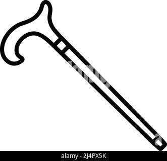 Walking Stick Icon. Editable Bold Outline With Color Fill Design ...
