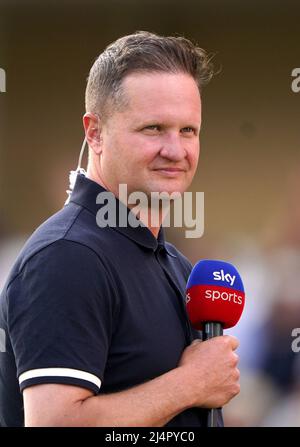 FILE - Managing director of England cricket Hugh Morris reads a ...