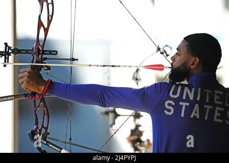 Gabriel George from team USA in the archery during the Invictus Games ...
