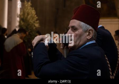 A Muslim consular guard, also known as “Kawas” wearing red tarboosh hat ...