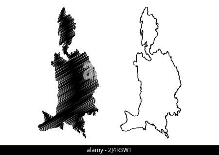 Toro island (Kingdom of Sweden) map vector illustration, scribble sketch Torö map Stock Vector ...