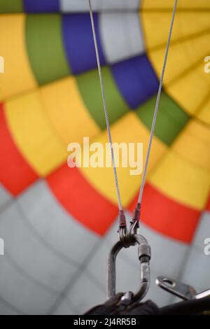 Carabiner and hot air balloon rope Stock Photo - Alamy