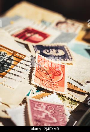 an old Italian postage stamp on a transparent background Stock Photo ...